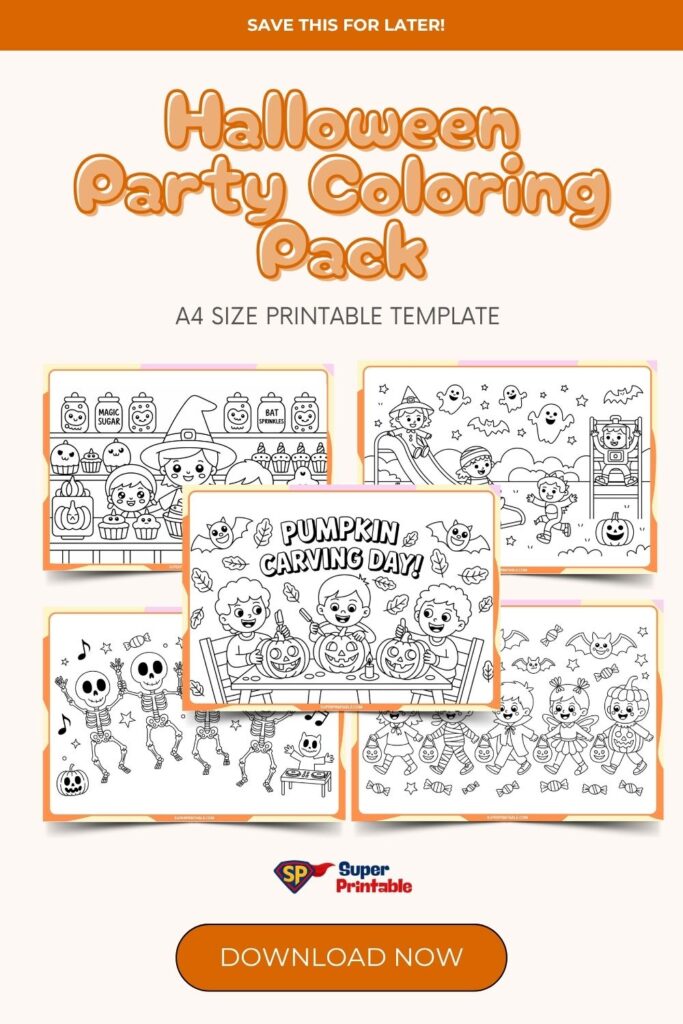 20 Halloween Party Coloring Pack | Free PDF Printables