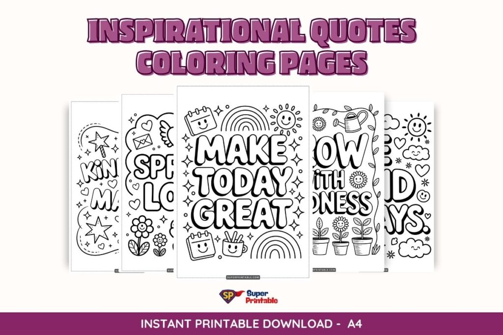 20 Inspirational Quotes Coloring Pages | Free PDF Printables