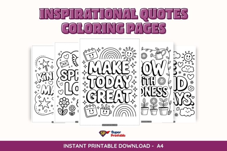 20 Inspirational Quotes Coloring Pages | Free PDF Printables
