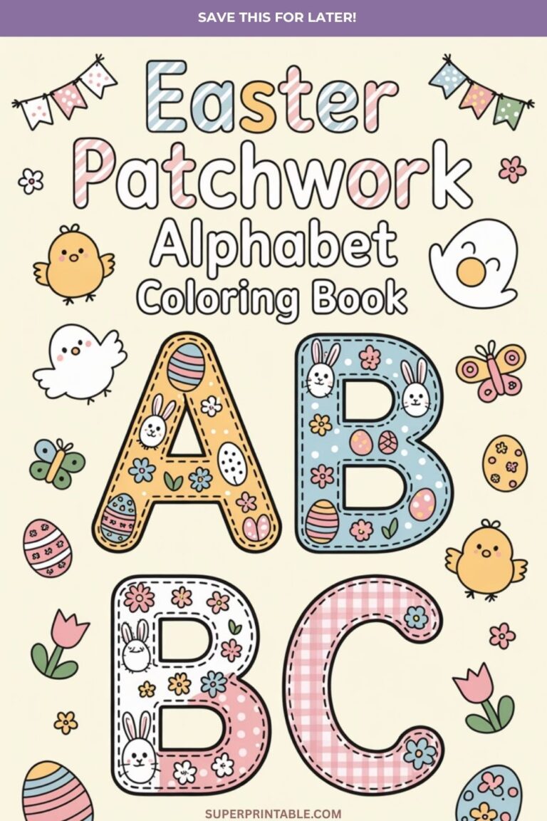 Easter Patchwork Alphabet Coloring Pages | Free PDF