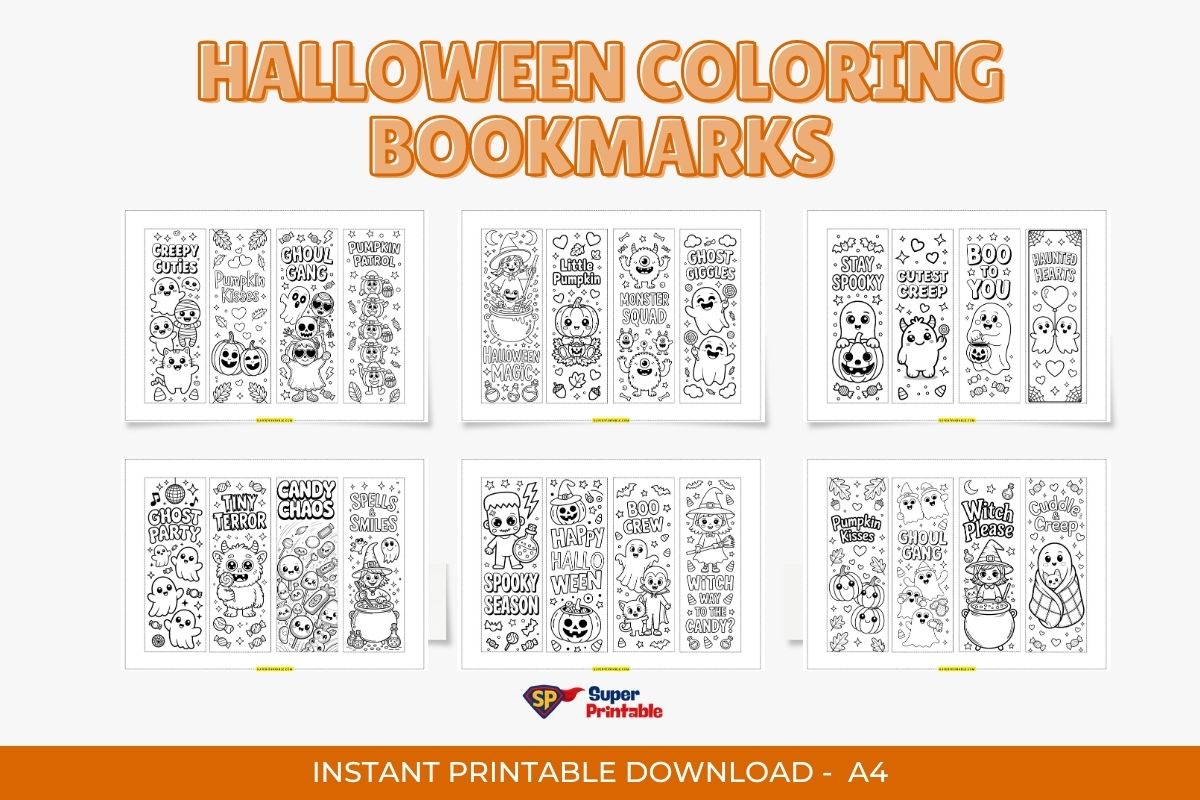40+ Halloween Coloring Bookmarks | Free PDF Printables