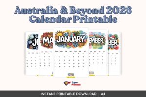 Australia & Beyond 2026 Calendar Printable | Free PDF Printables