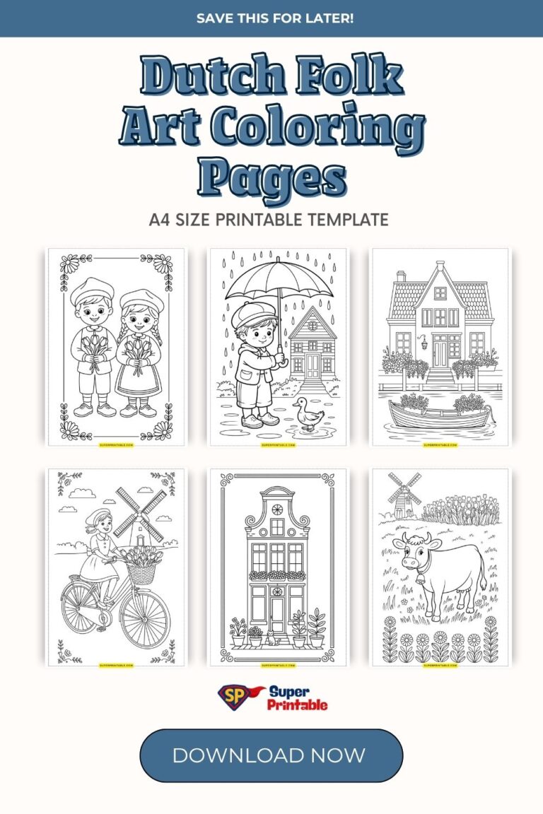 15+ Dutch Folk Art Coloring Pages | Free PDF Printables