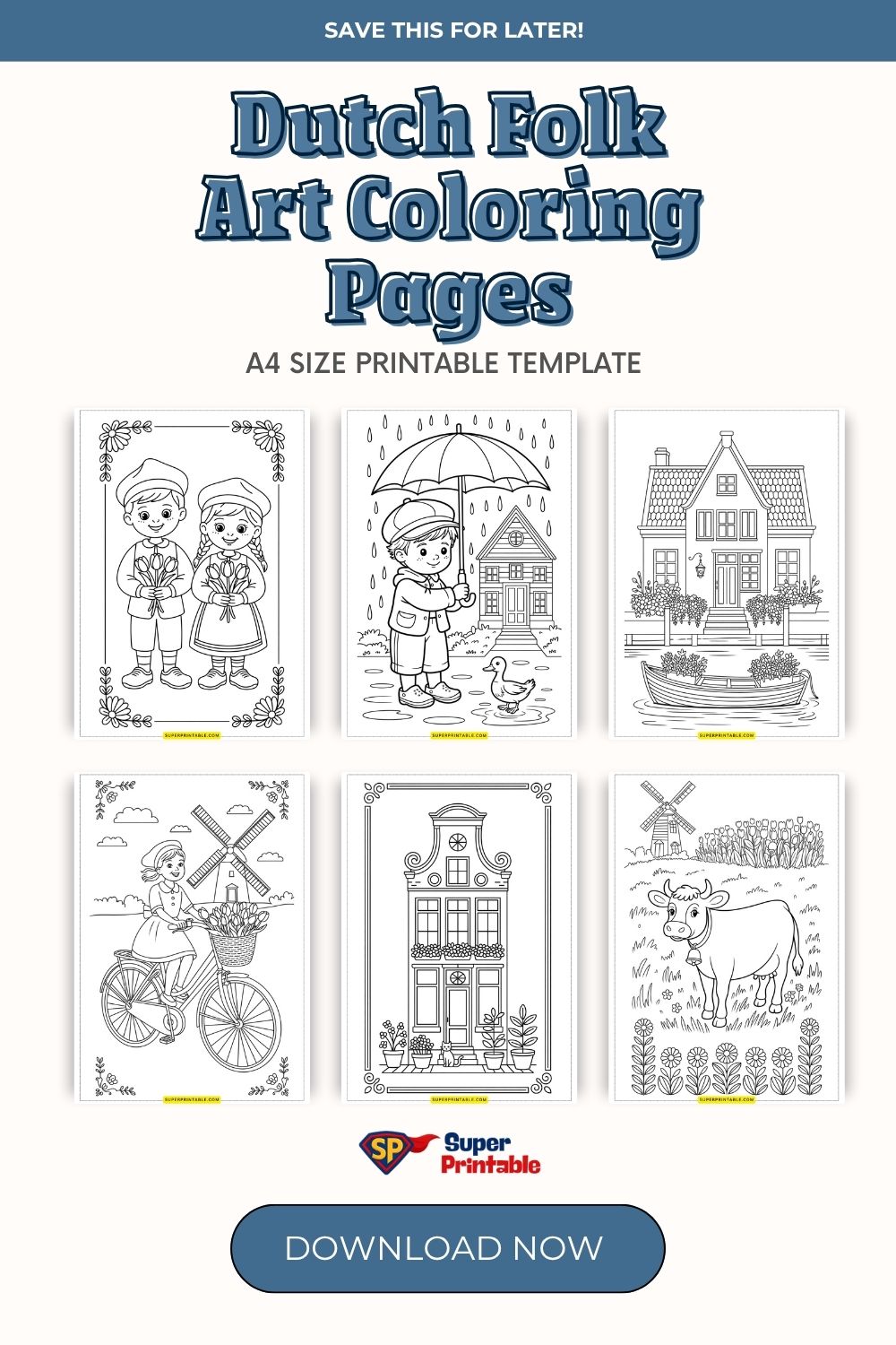 15+ Dutch Folk Art Coloring Pages | Free PDF Printables