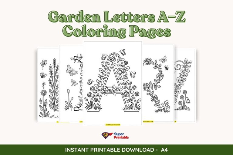 Garden Letters A–Z Coloring Pages | Free PDF Printables