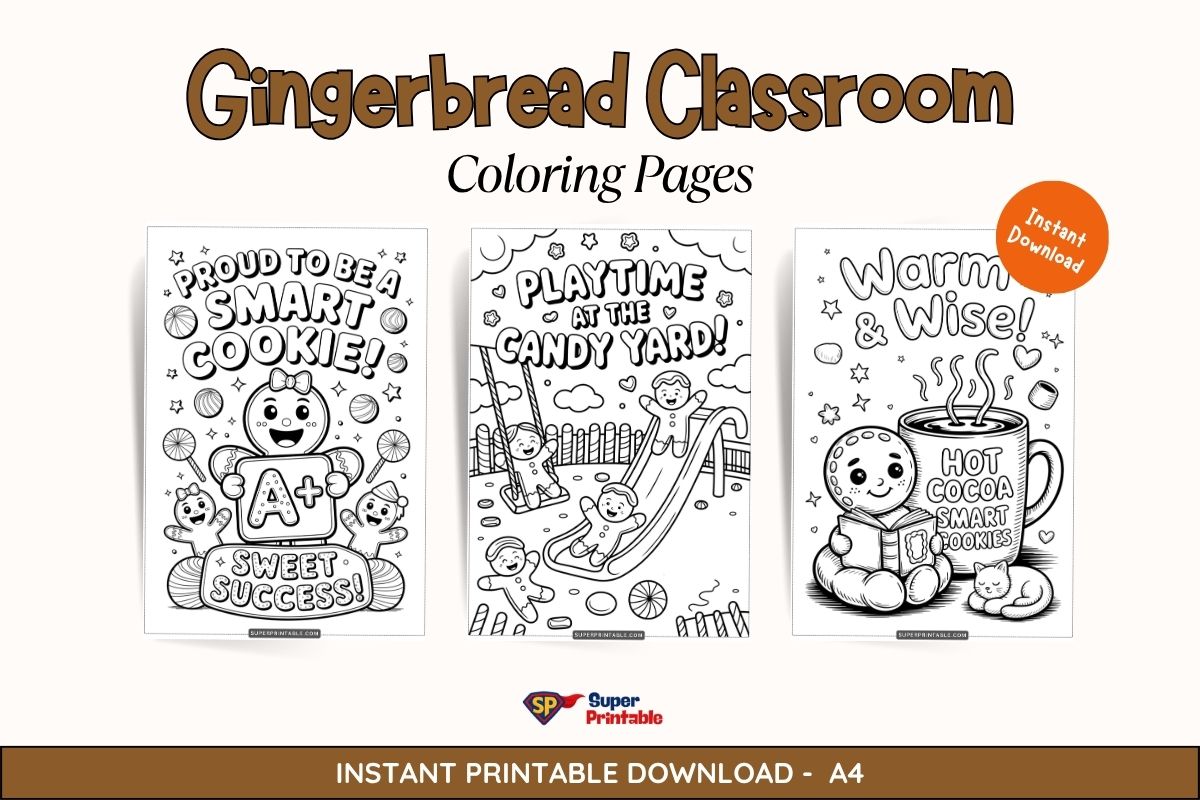 10+ Gingerbread Classroom Coloring Pages | Free PDF Printables