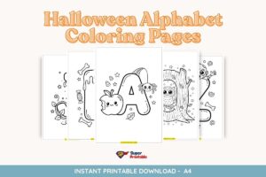 Halloween Alphabet Coloring Pages | Free PDF Printables