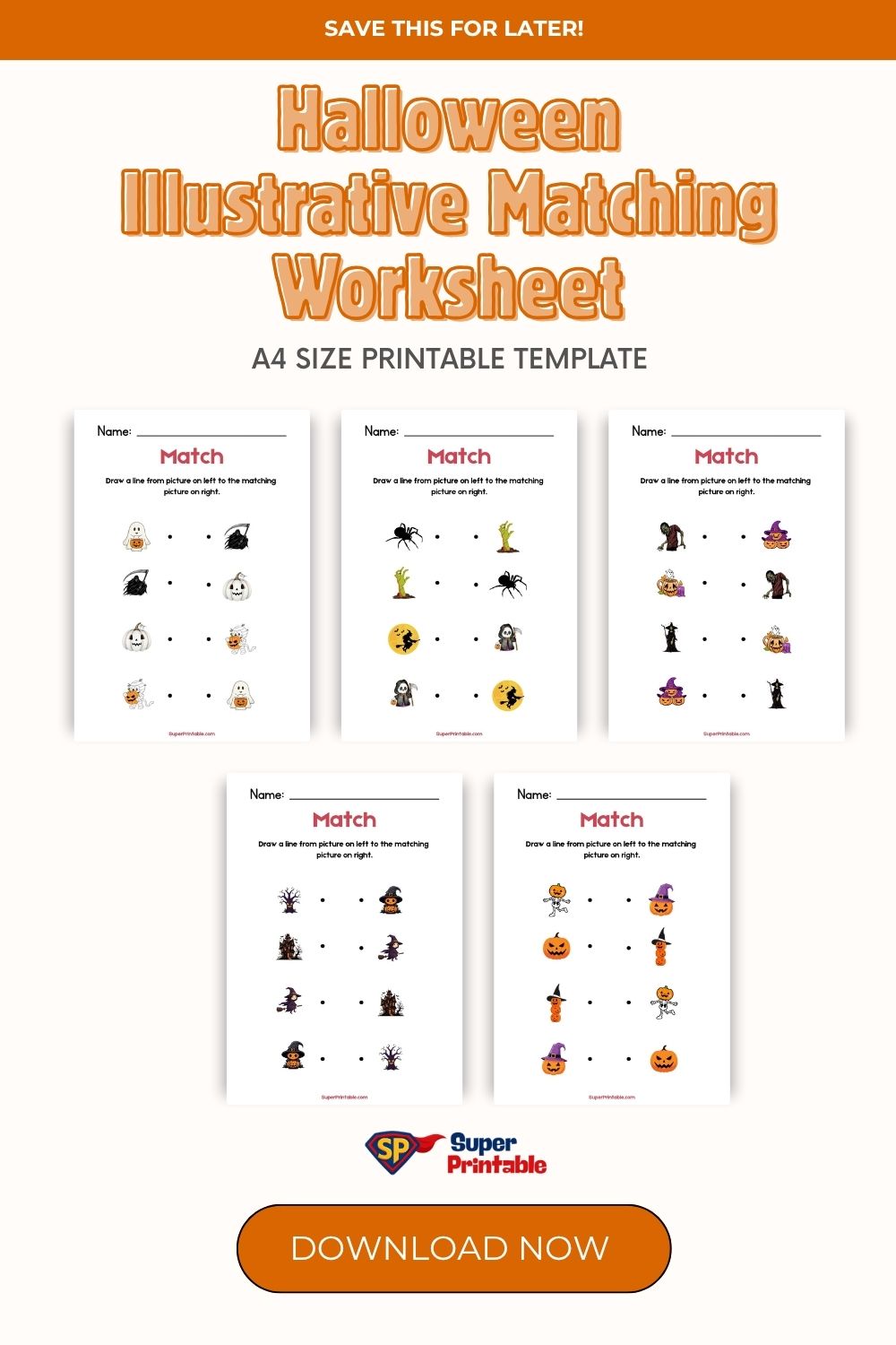 Halloween Illustrative Matching Worksheet | Free PDF Printables
