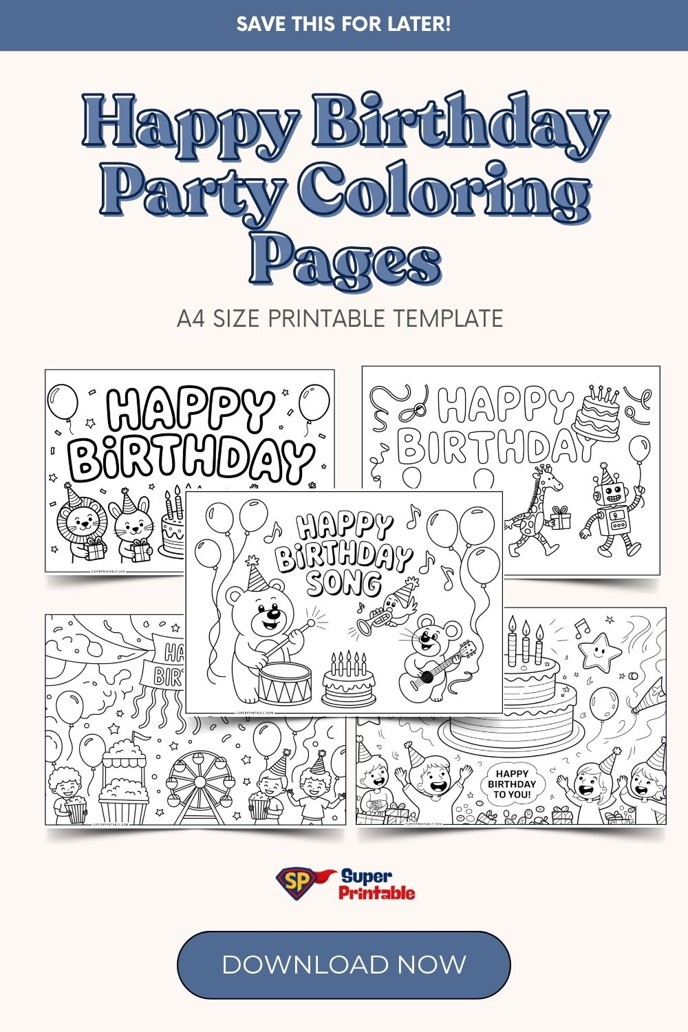 8+ Happy Birthday Party Coloring Pages | Free PDF Printables