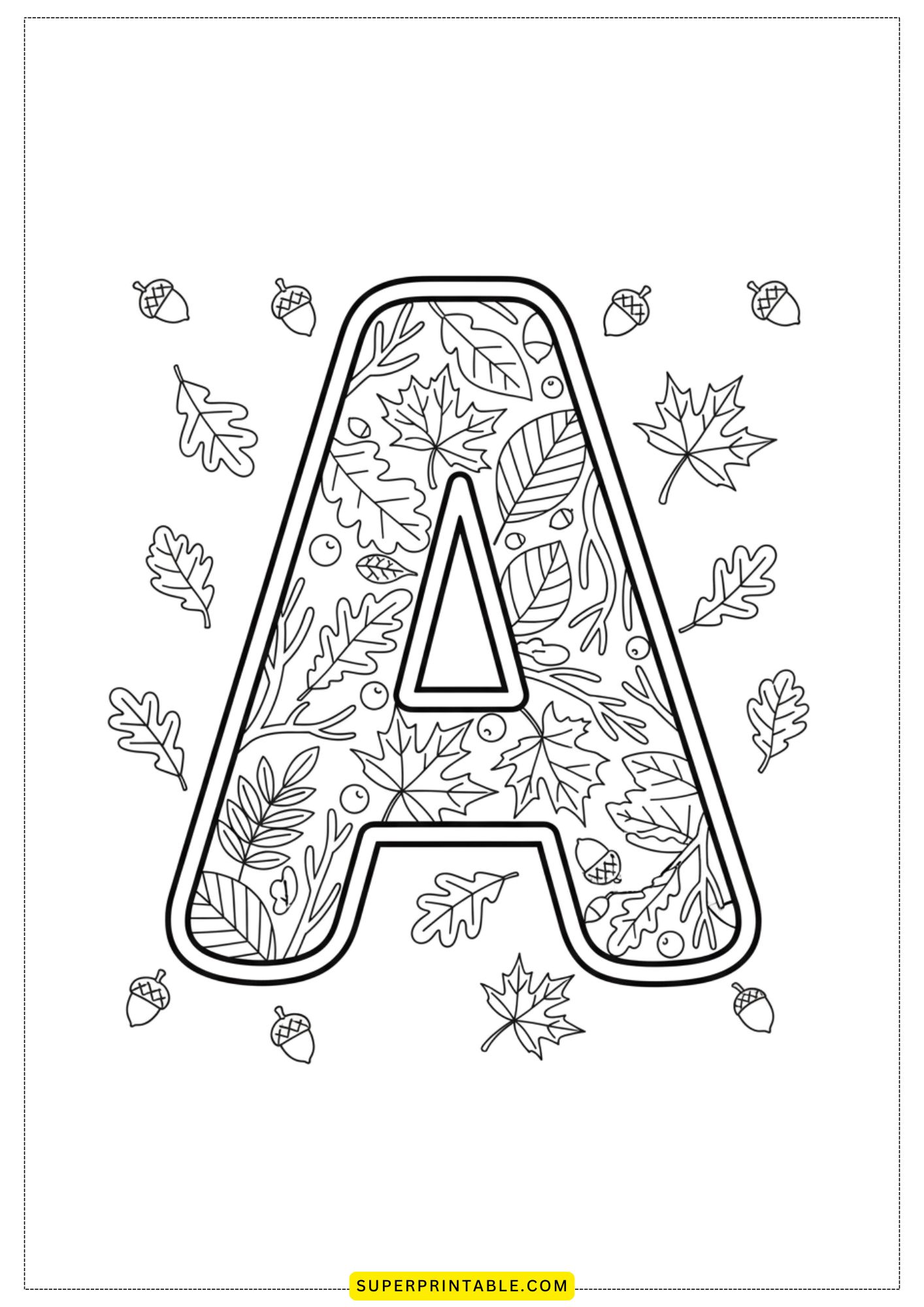 Leaf Alphabet Coloring Pages | Free PDF Printables