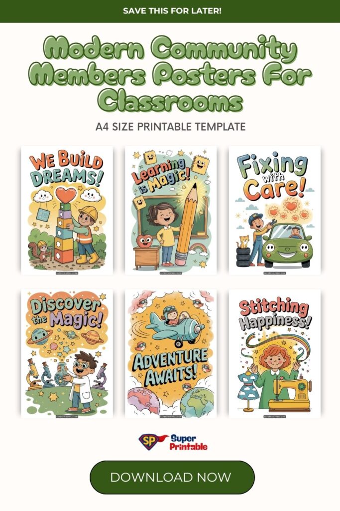 Modern Community Members Posters For Classrooms | Free PDF