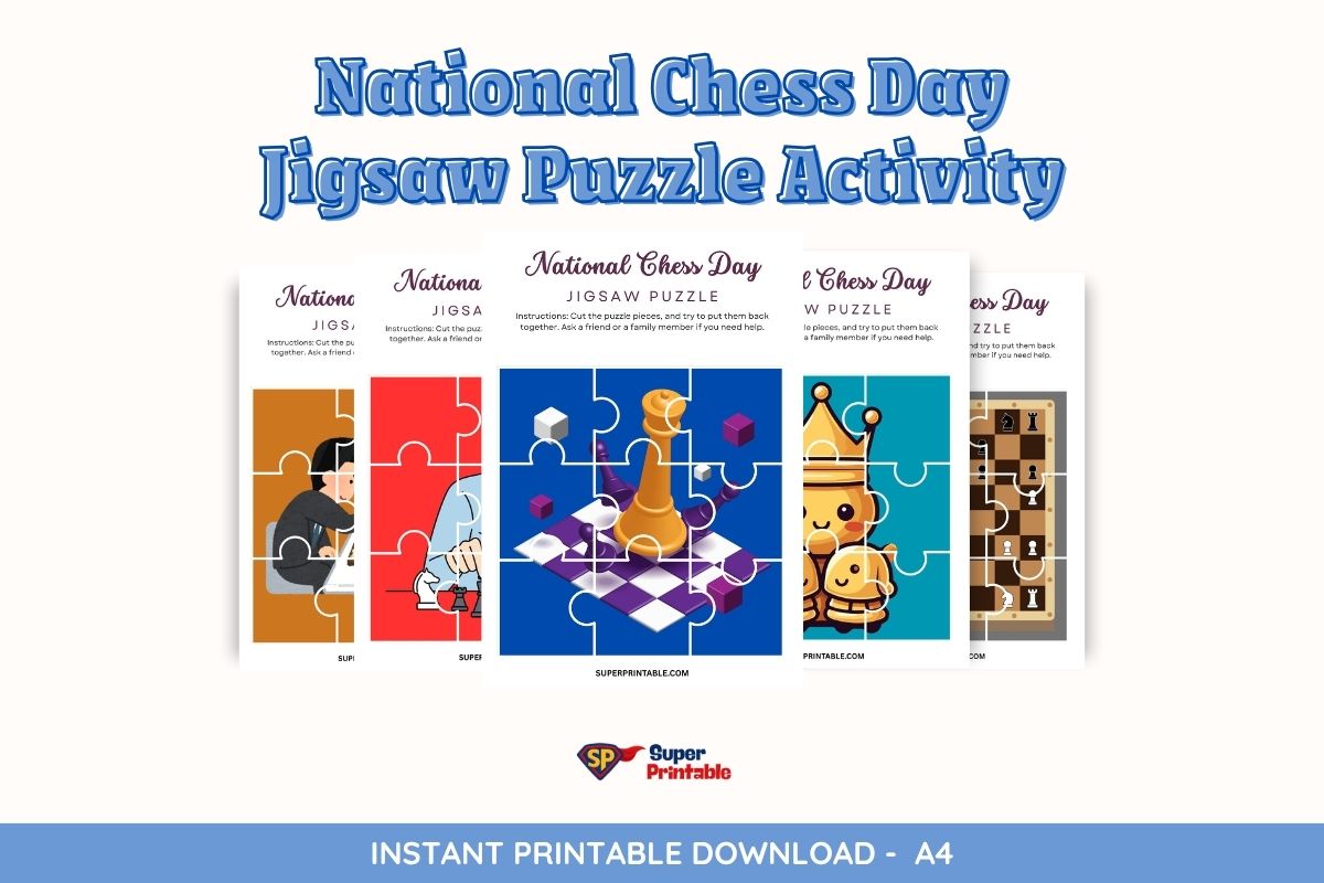 10 National Chess Day Jigsaw Puzzle Activity | Free PDF