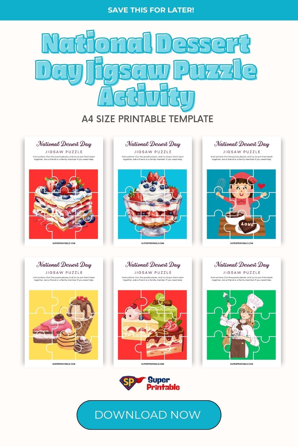 National Dessert Day Jigsaw Puzzle Activity | Free PDF Printables