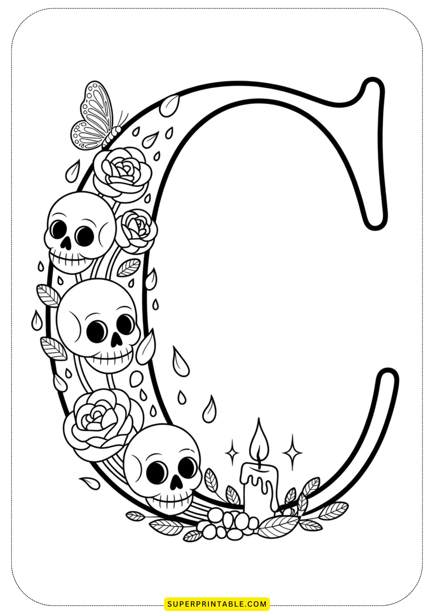 Skeleton & Bones Alphabet Coloring Pages | Free PDF Printables