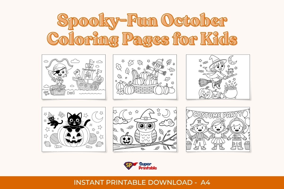 15+ Spooky-Fun October Coloring Pages for Kids