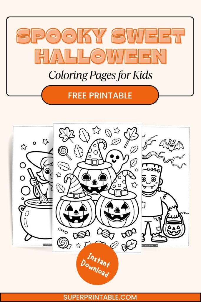 15+ Spooky Sweet Halloween Coloring Pages for Kids | Free PDF