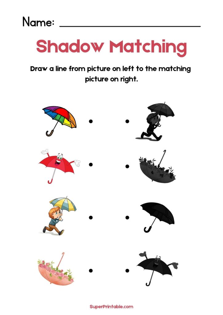 Spring Bloom Find The Shadow Matching Worksheet | Free PDF