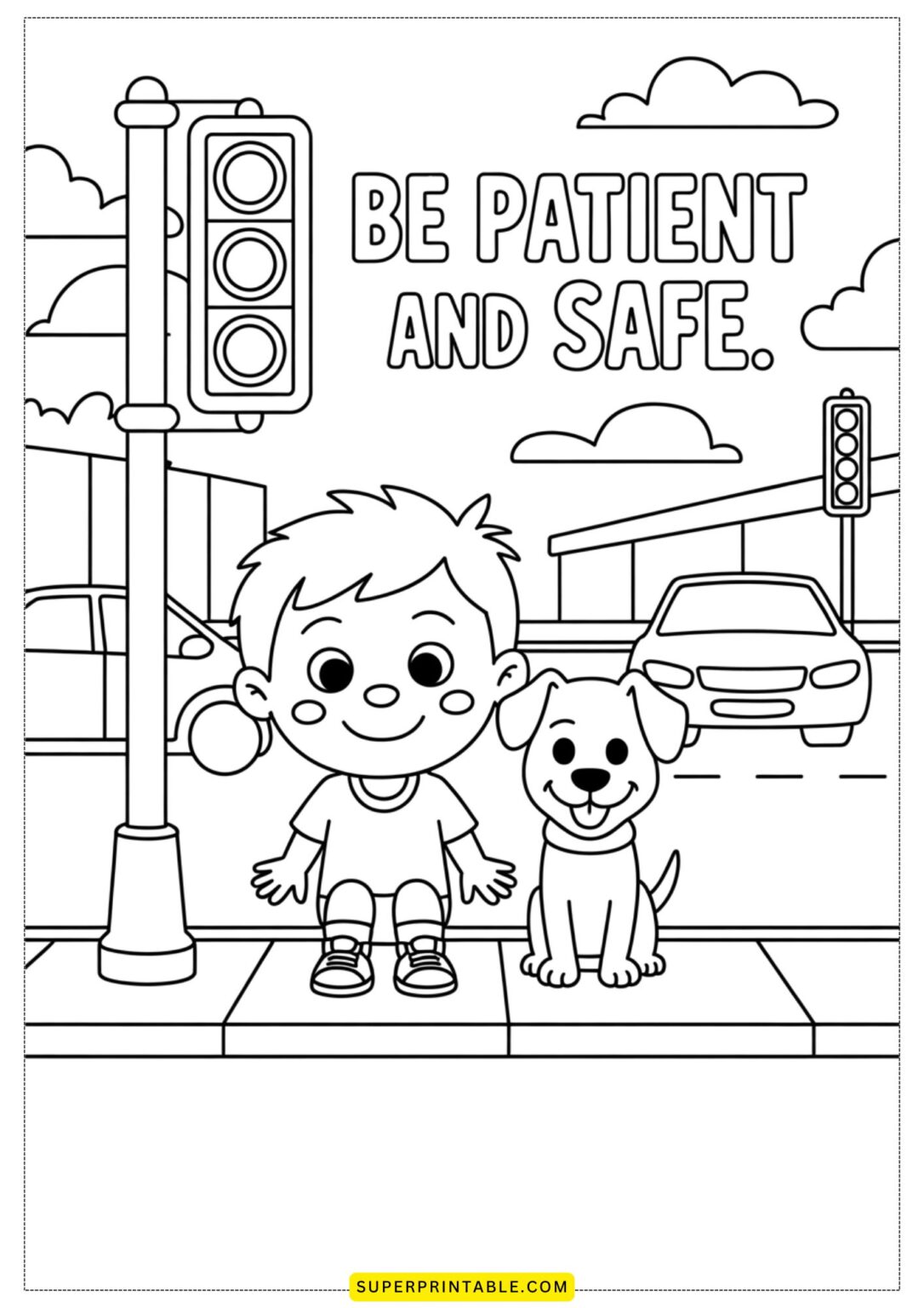 Stop, Look & Go! Traffic Safety Coloring Pages | Free PDF