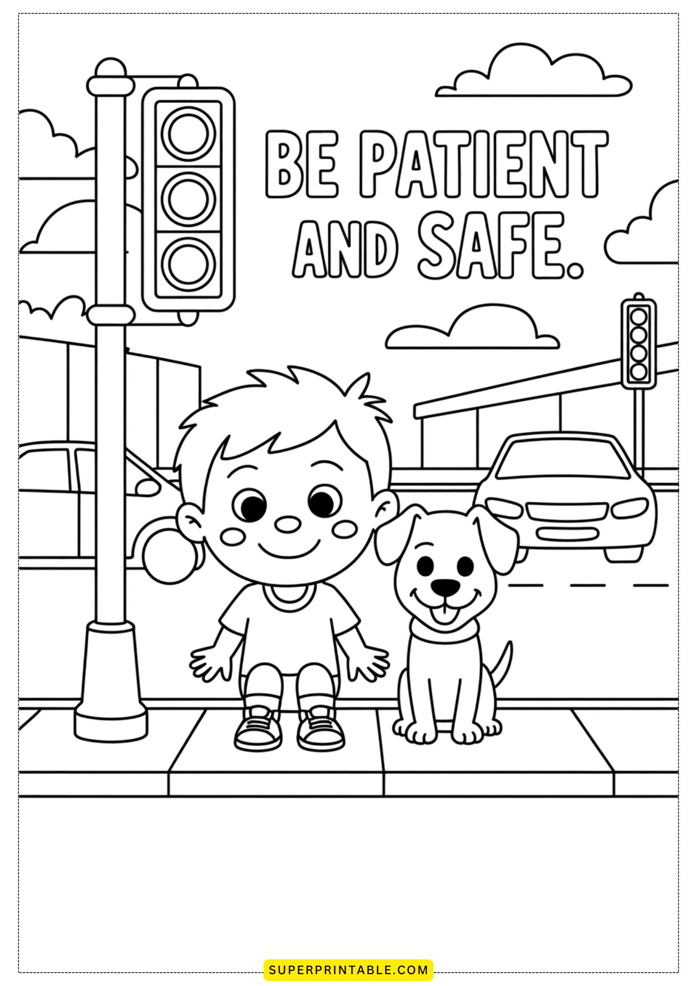 Stop, Look & Go! Traffic Safety Coloring Pages | Free PDF