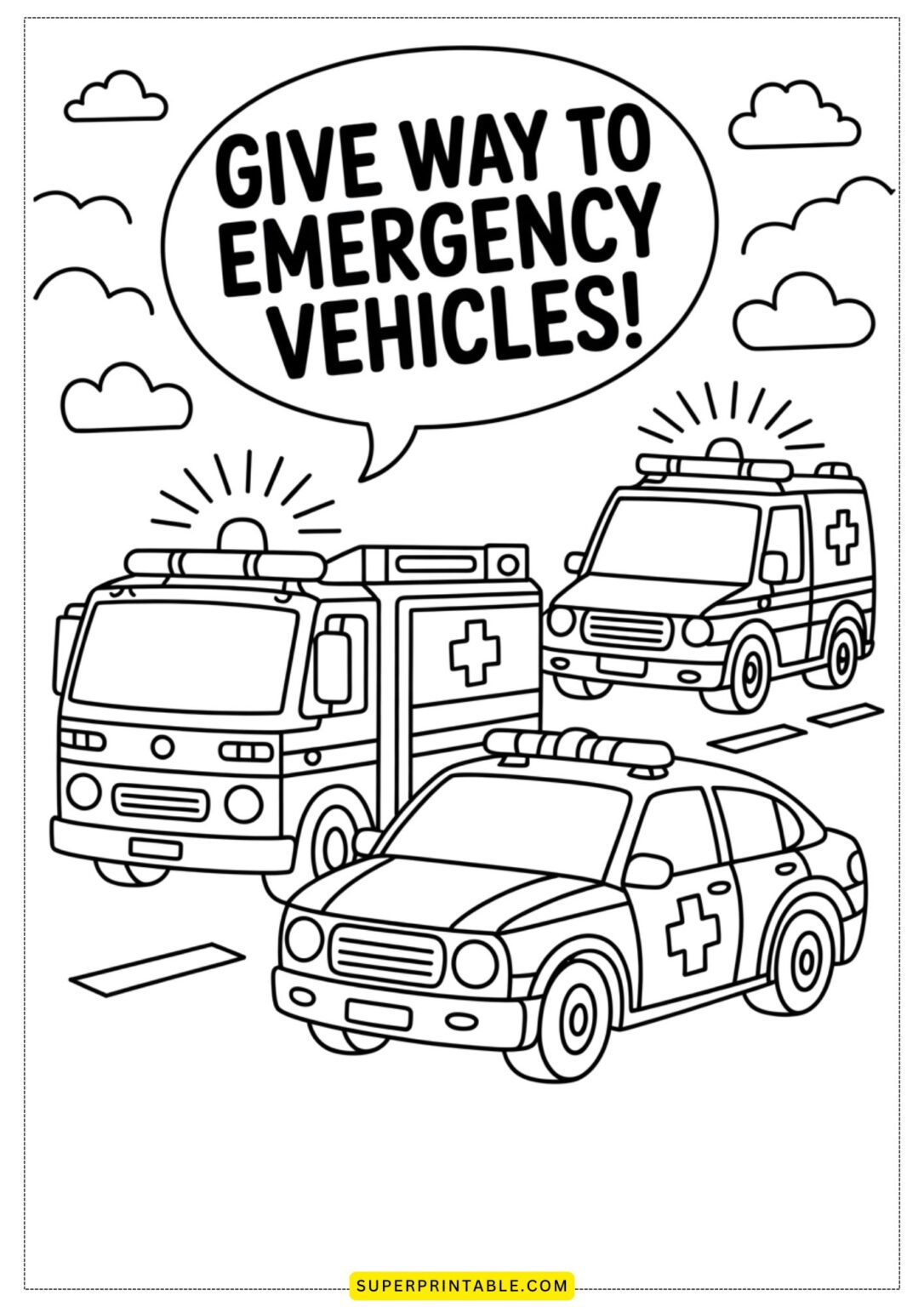 Stop, Look & Go! Traffic Safety Coloring Pages | Free PDF