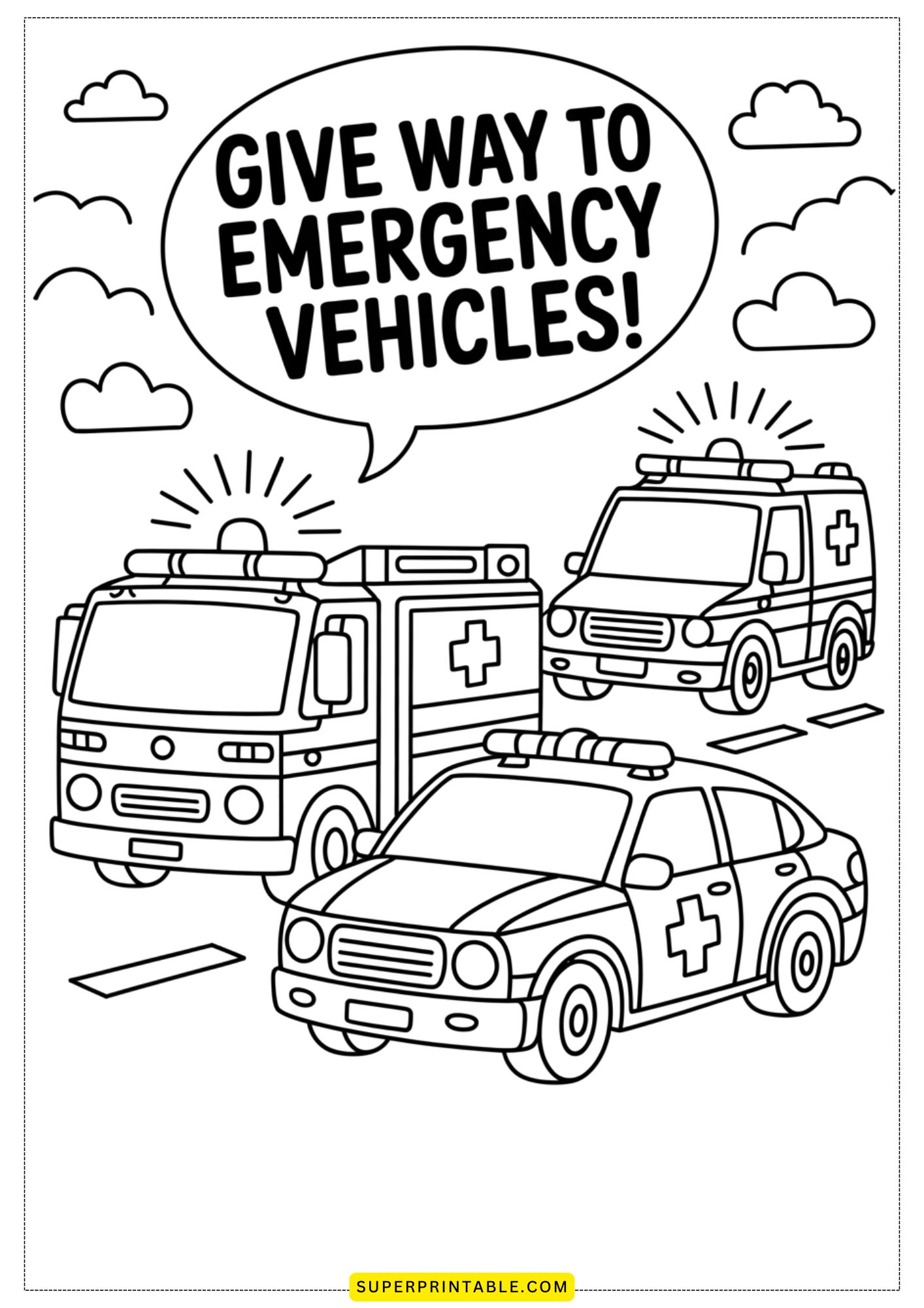 Stop, Look & Go! Traffic Safety Coloring Pages | Free PDF