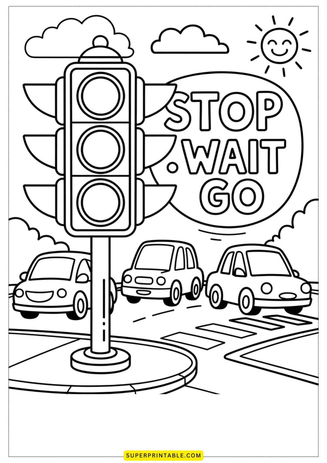Stop, Look & Go! Traffic Safety Coloring Pages | Free PDF