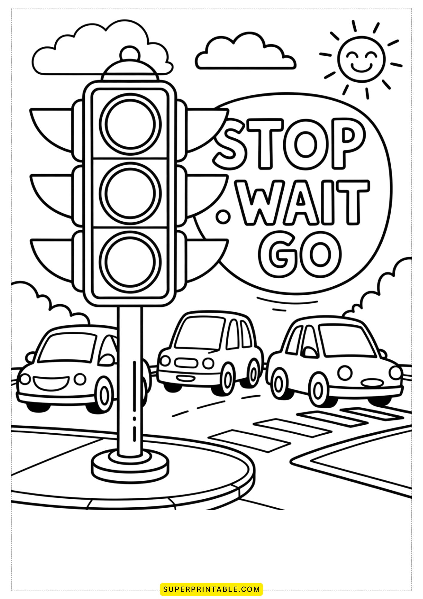Stop, Look & Go! Traffic Safety Coloring Pages | Free PDF