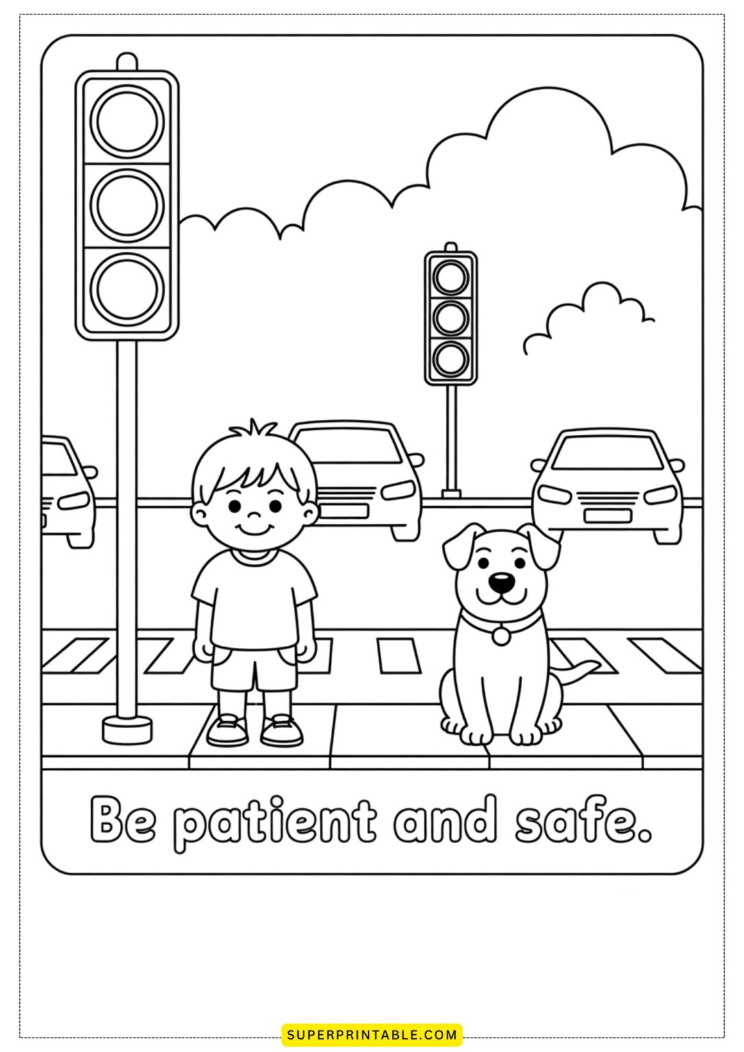 Stop, Look & Go! Traffic Safety Coloring Pages | Free PDF