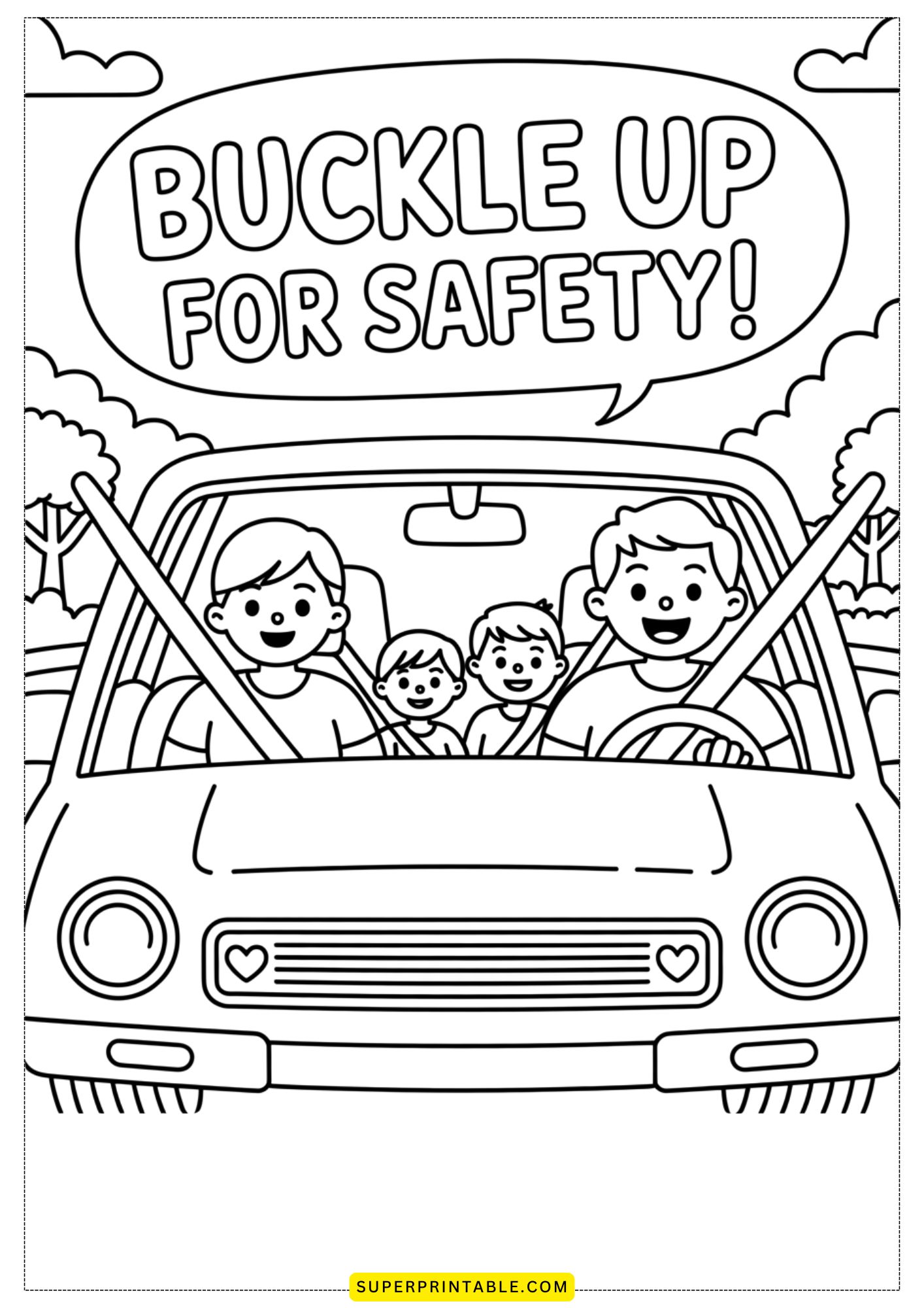 Stop, Look & Go! Traffic Safety Coloring Pages | Free PDF