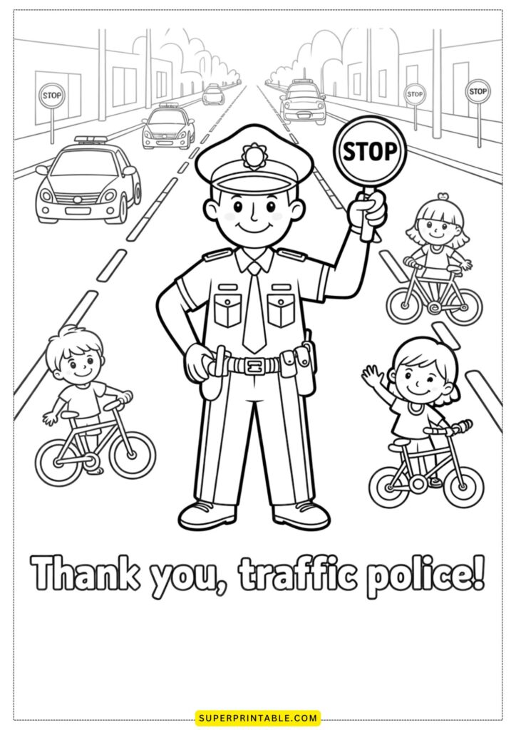 Stop, Look & Go! Traffic Safety Coloring Pages | Free PDF