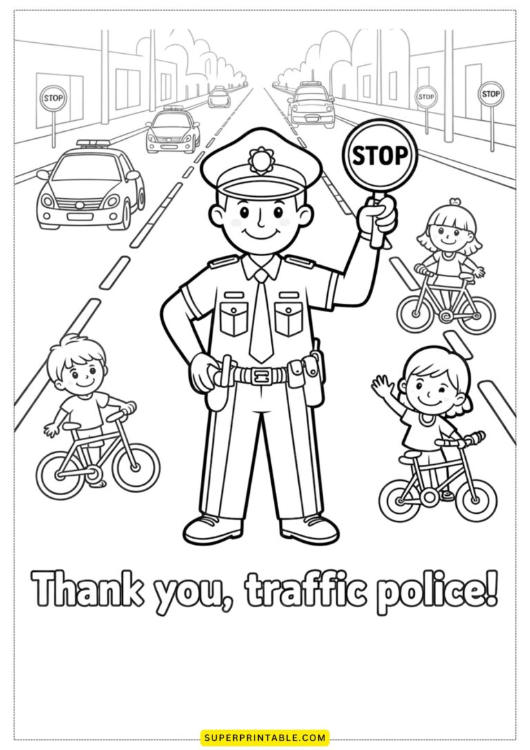 Stop, Look & Go! Traffic Safety Coloring Pages | Free PDF