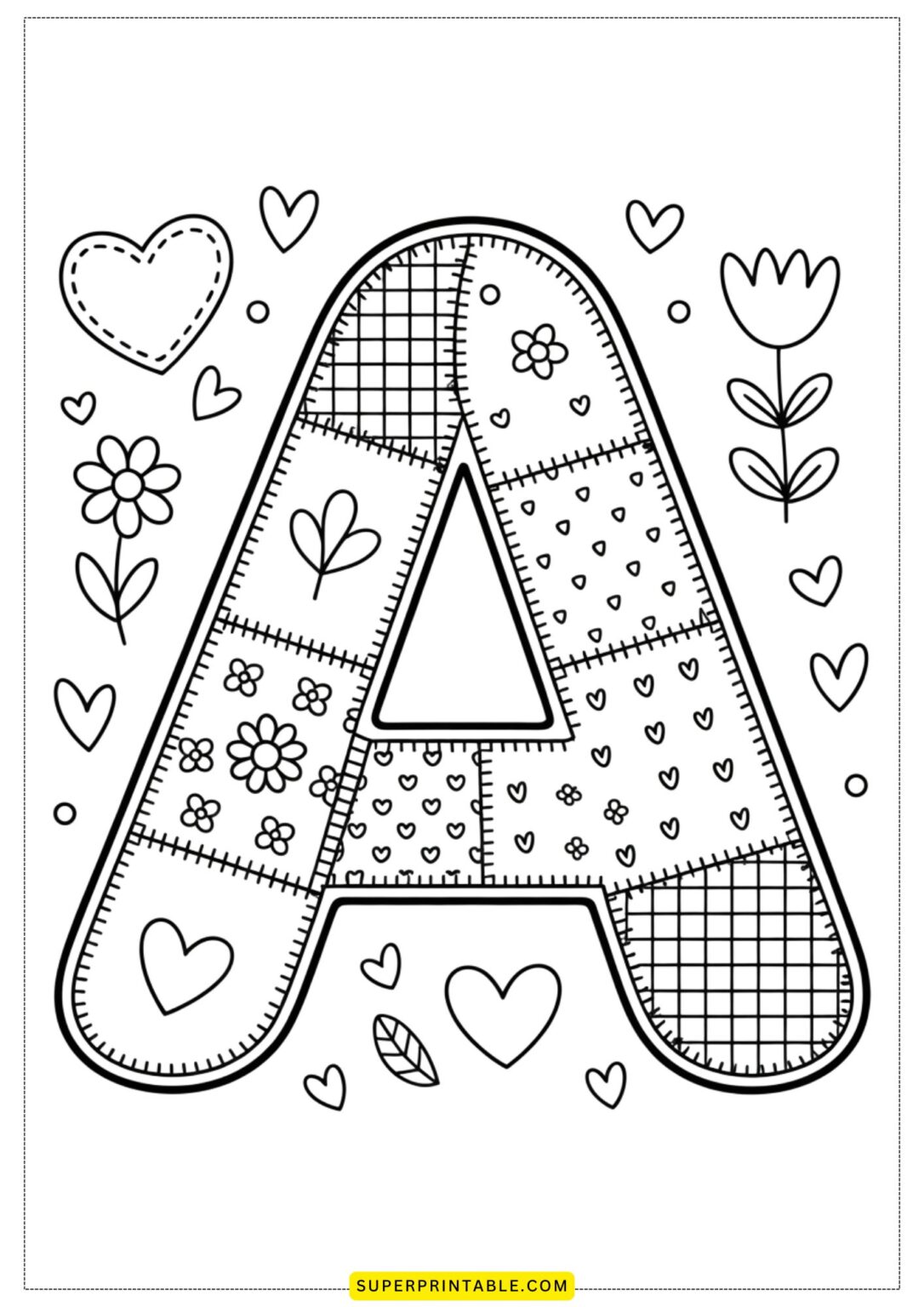 The Quilted Letters Collection Coloring Pages | Free PDF