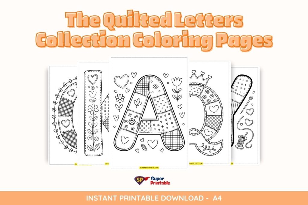 The Quilted Letters Collection Coloring Pages | Free PDF