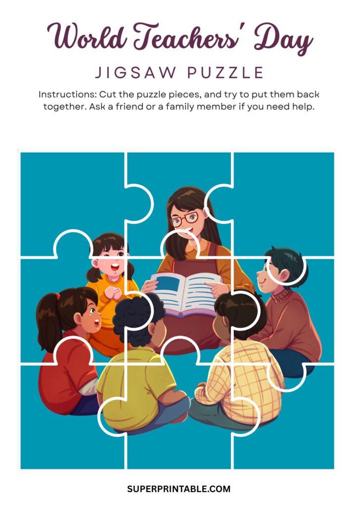 15+ World Teachers Day Jigsaw Puzzle Activity | Free PDF