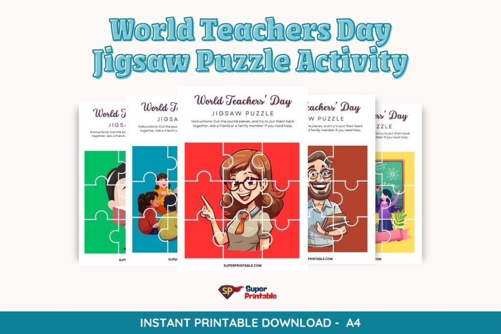 15+ World Teachers Day Jigsaw Puzzle Activity | Free PDF