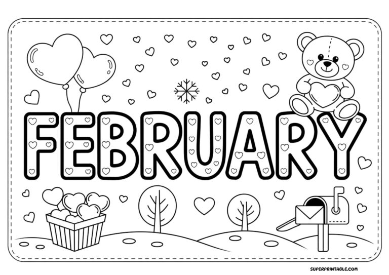 Months of the Year Coloring Pages (Free Printable PDF) - SuperPrintable