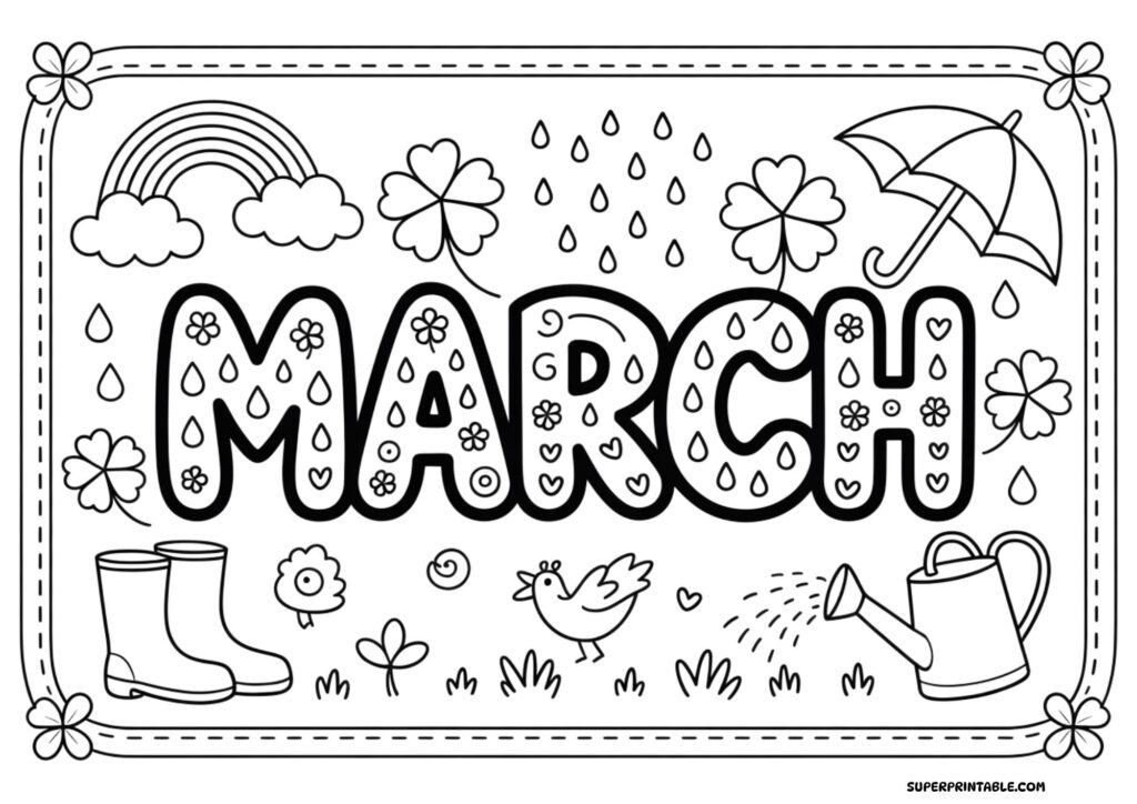 Months of the Year Coloring Pages (Free Printable PDF) - SuperPrintable