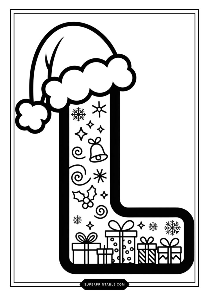 Christmas Gift Alphabet Coloring Pages For Kids (Free PDF)