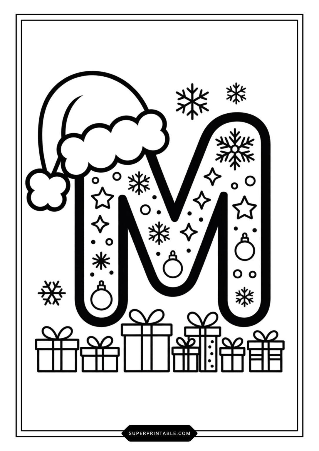 Christmas Gift Alphabet Coloring Pages For Kids (Free PDF)