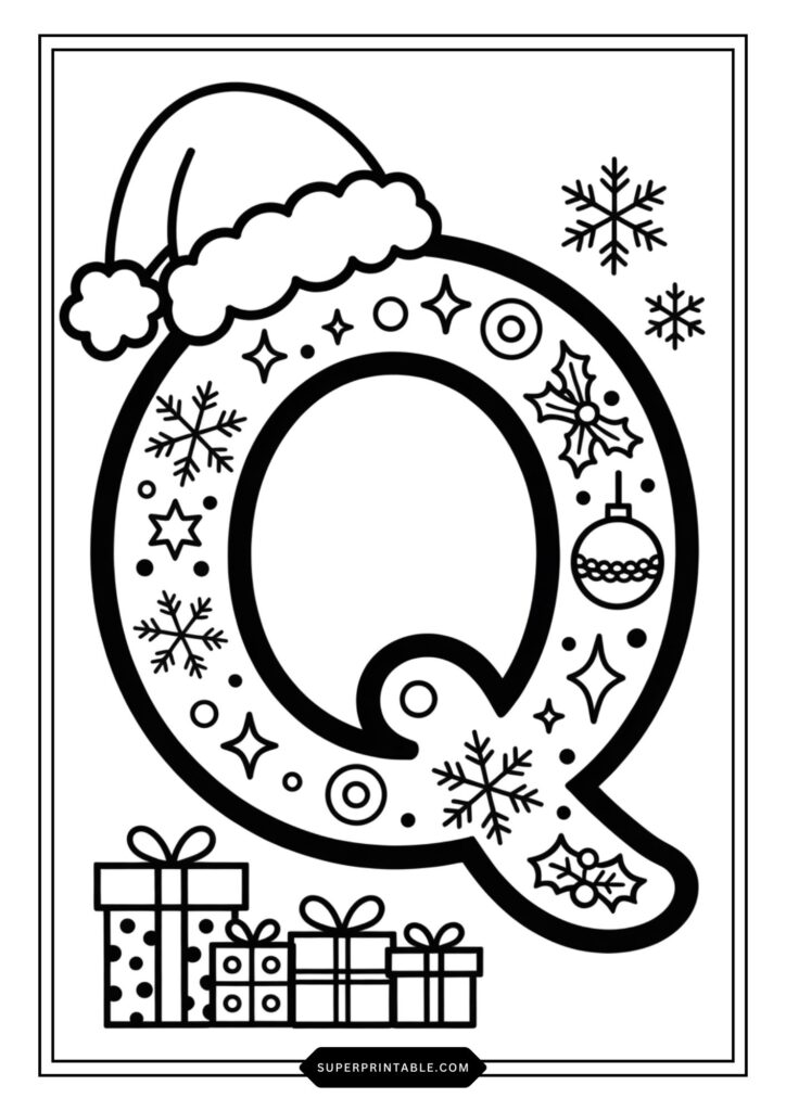 Christmas Gift Alphabet Coloring Pages For Kids (Free PDF)