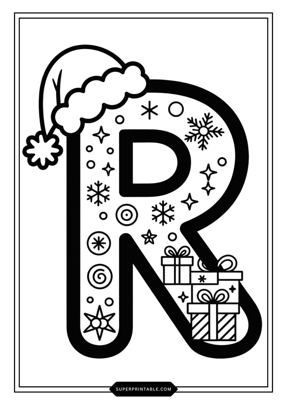 Christmas Gift Alphabet Coloring Pages For Kids (Free PDF)