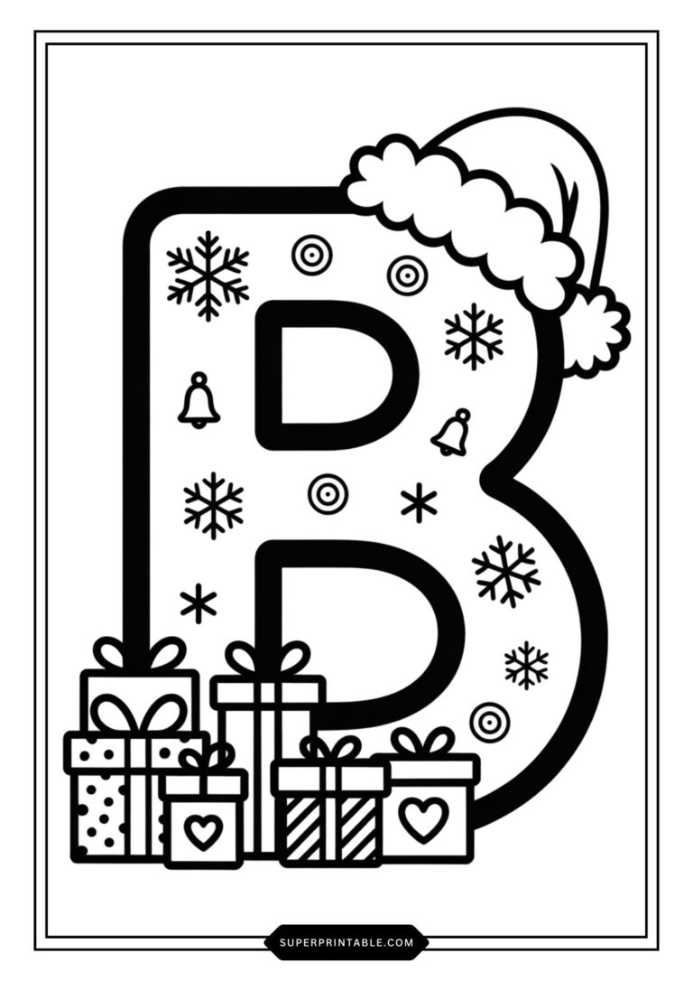 Christmas Gift Alphabet Coloring Pages For Kids (Free PDF)