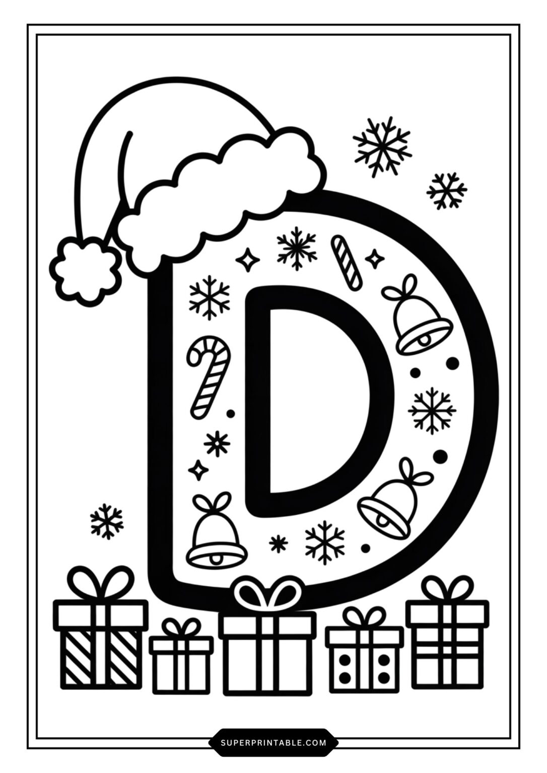 Christmas Gift Alphabet Coloring Pages For Kids (Free PDF)