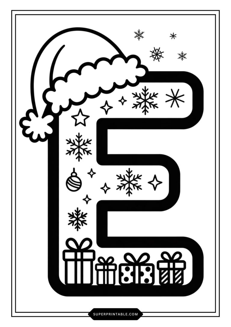 Christmas Gift Alphabet Coloring Pages For Kids (Free PDF)