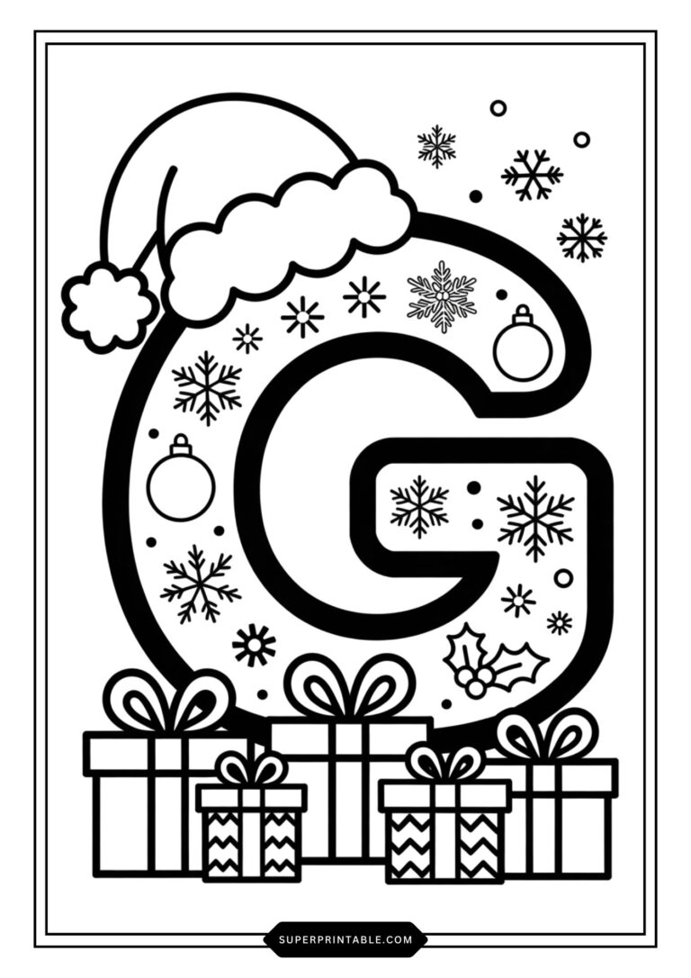 Christmas Gift Alphabet Coloring Pages For Kids (Free PDF)