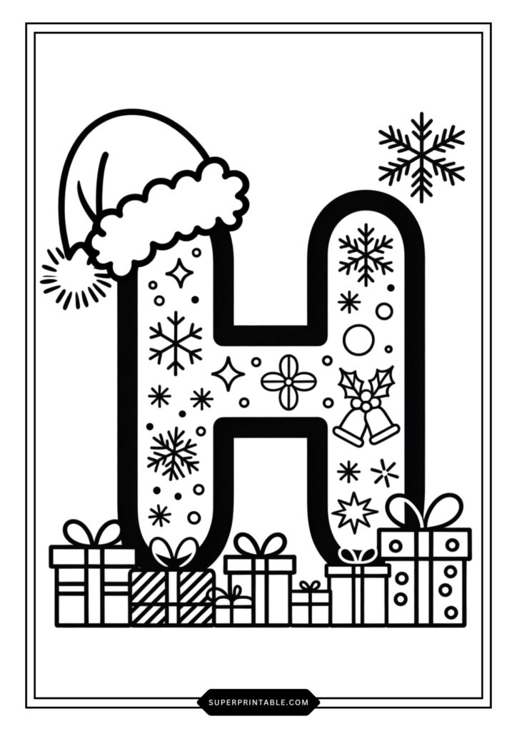 Christmas Gift Alphabet Coloring Pages For Kids (Free PDF)