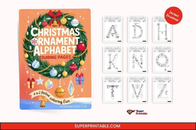 Christmas Ornament Alphabet Coloring Pages | Free PDF