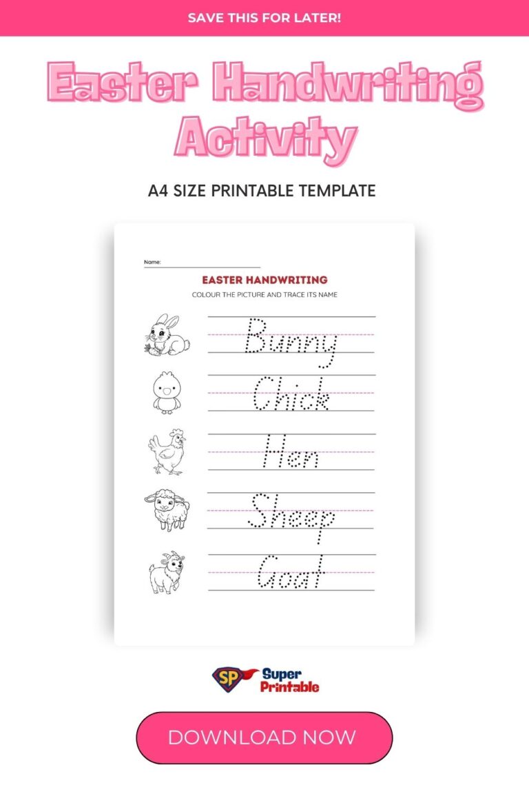 Easter Handwriting Activity (Free PDF Printable)
