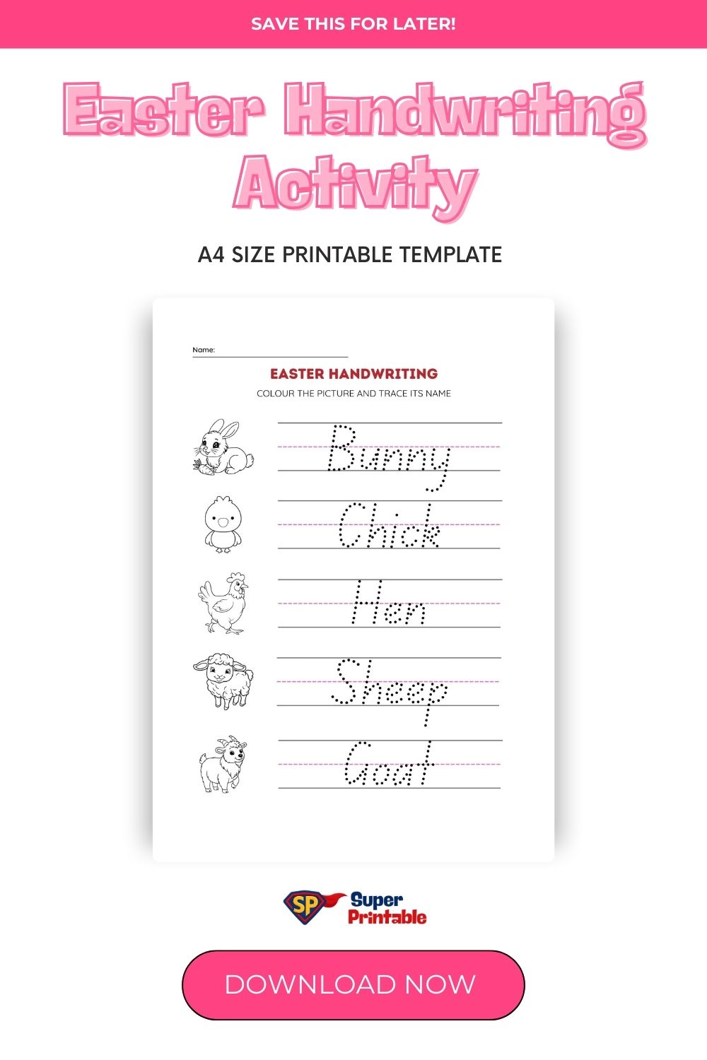Easter Handwriting Activity (Free PDF Printable)
