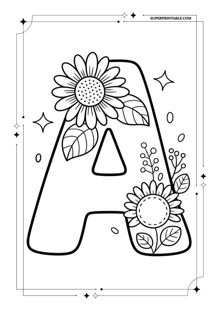The Sunflower Alphabet Coloring Collection (Free PDF Printables)
